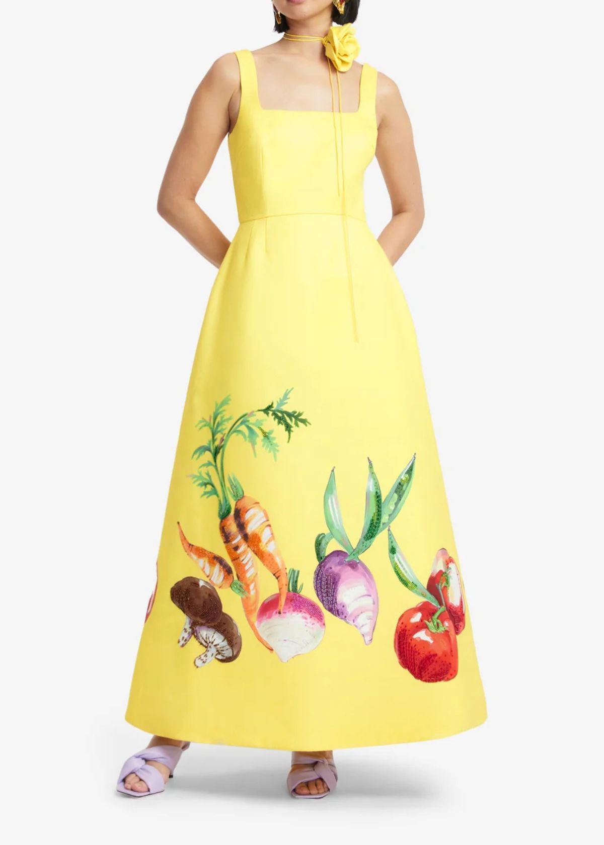 LEO LIN Rianne Applique Maxi Dress - Harvest Print